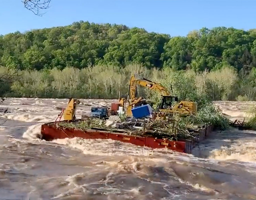 2 Construction Barges Break Loose, Float Down Potomac - Montgomery ...