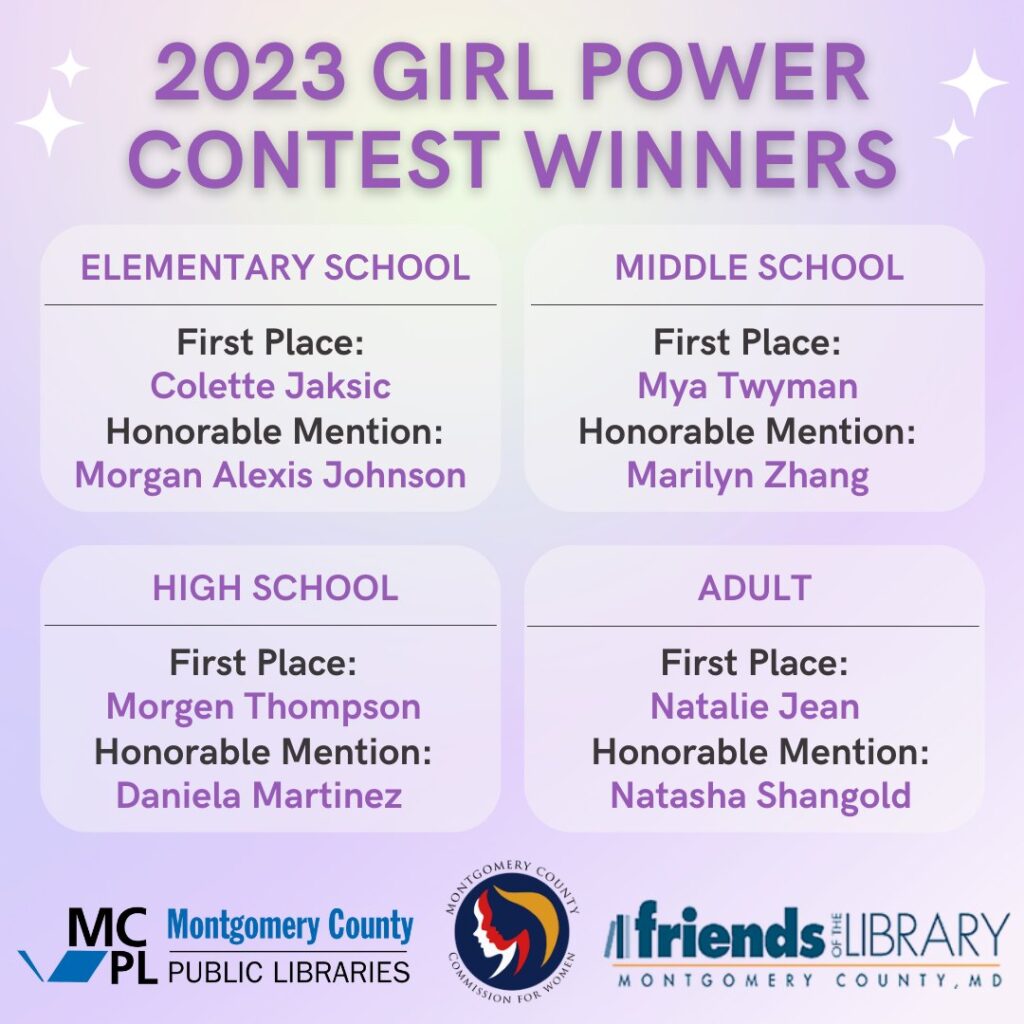 Commission for Women's Girl Power Contest Winners Announced ...