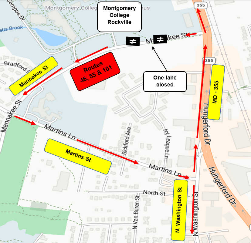 Some Ride On Passengers Will Experience Detours in Rockville Due to ...