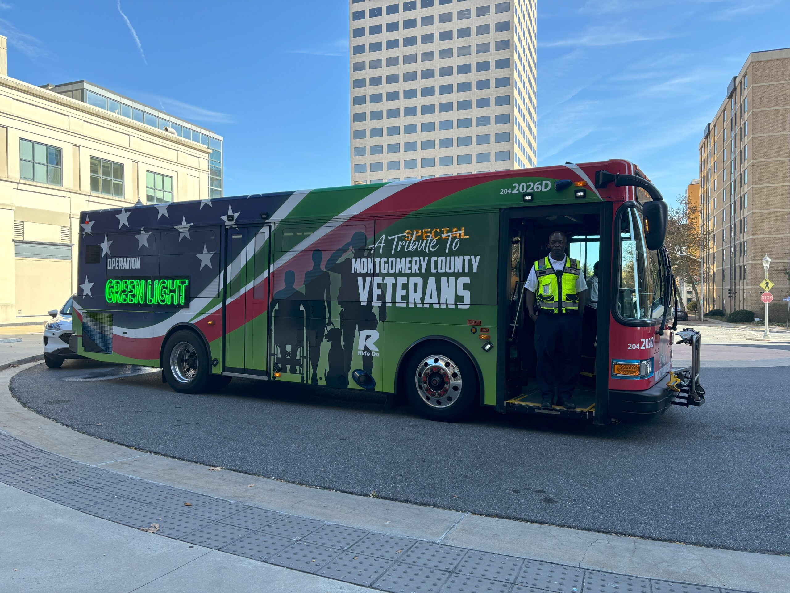#OperationGreenLight Bus Honors Veterans - Montgomery Community Media